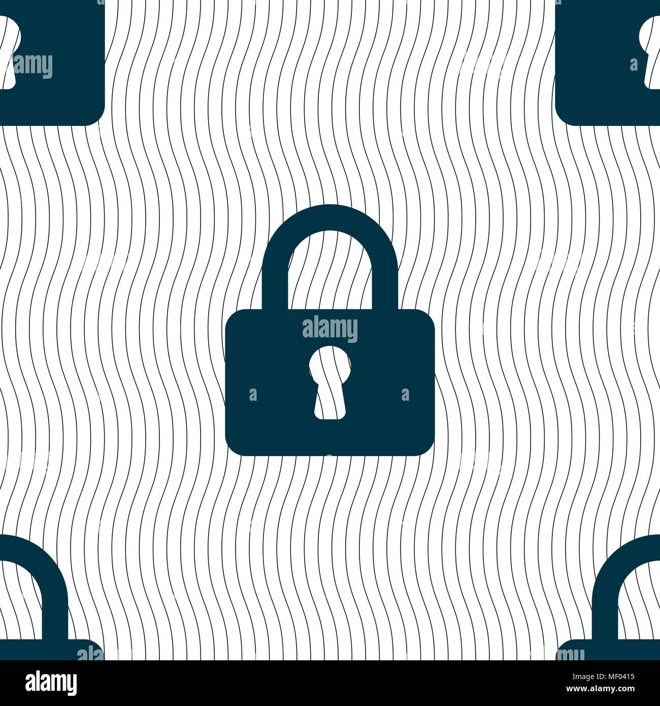 Pad Lock icon sign. Seamless pattern with geometric texture. Vector ...