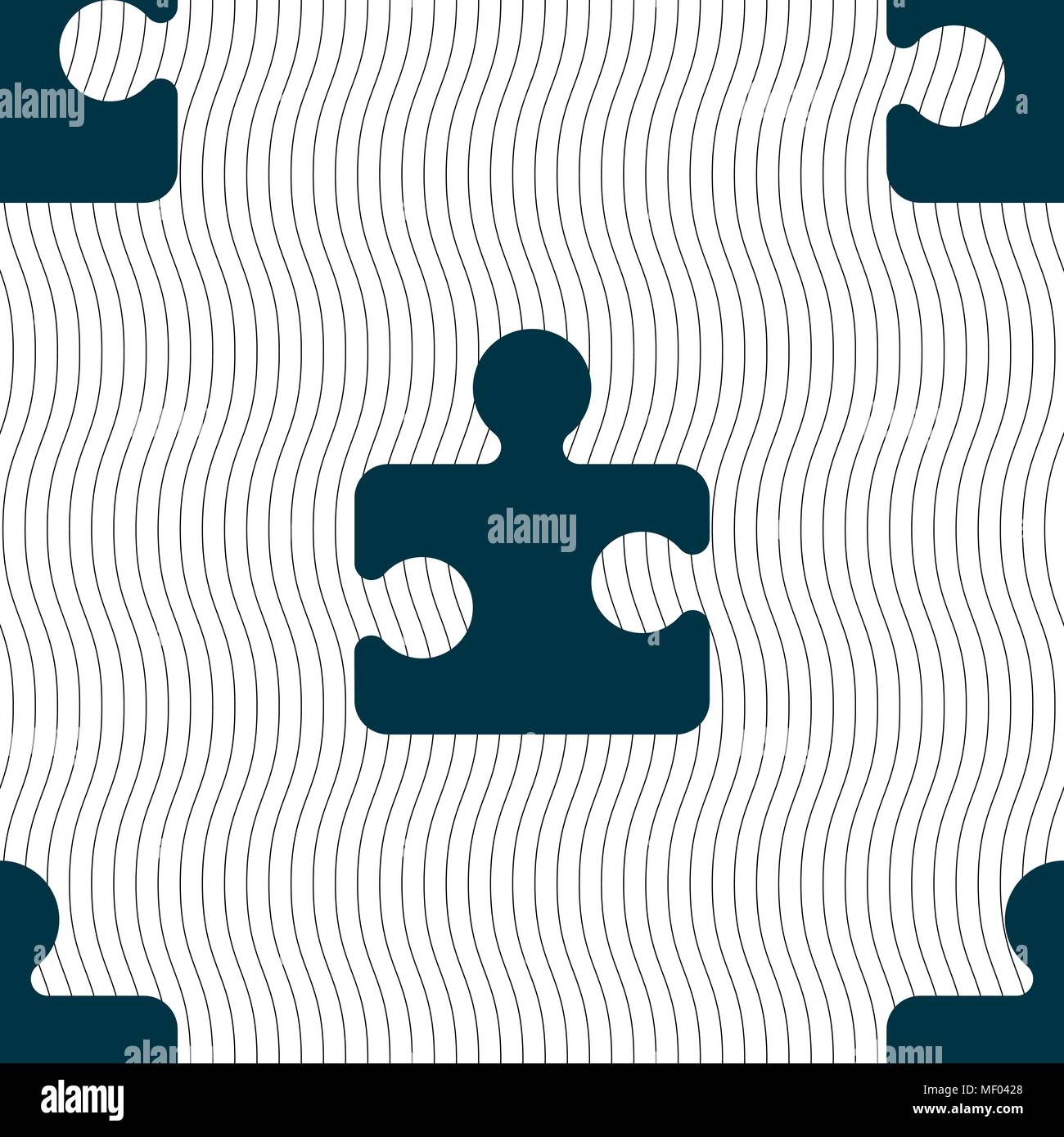 Puzzle piece icon sign. Seamless pattern with geometric texture. Vector ...