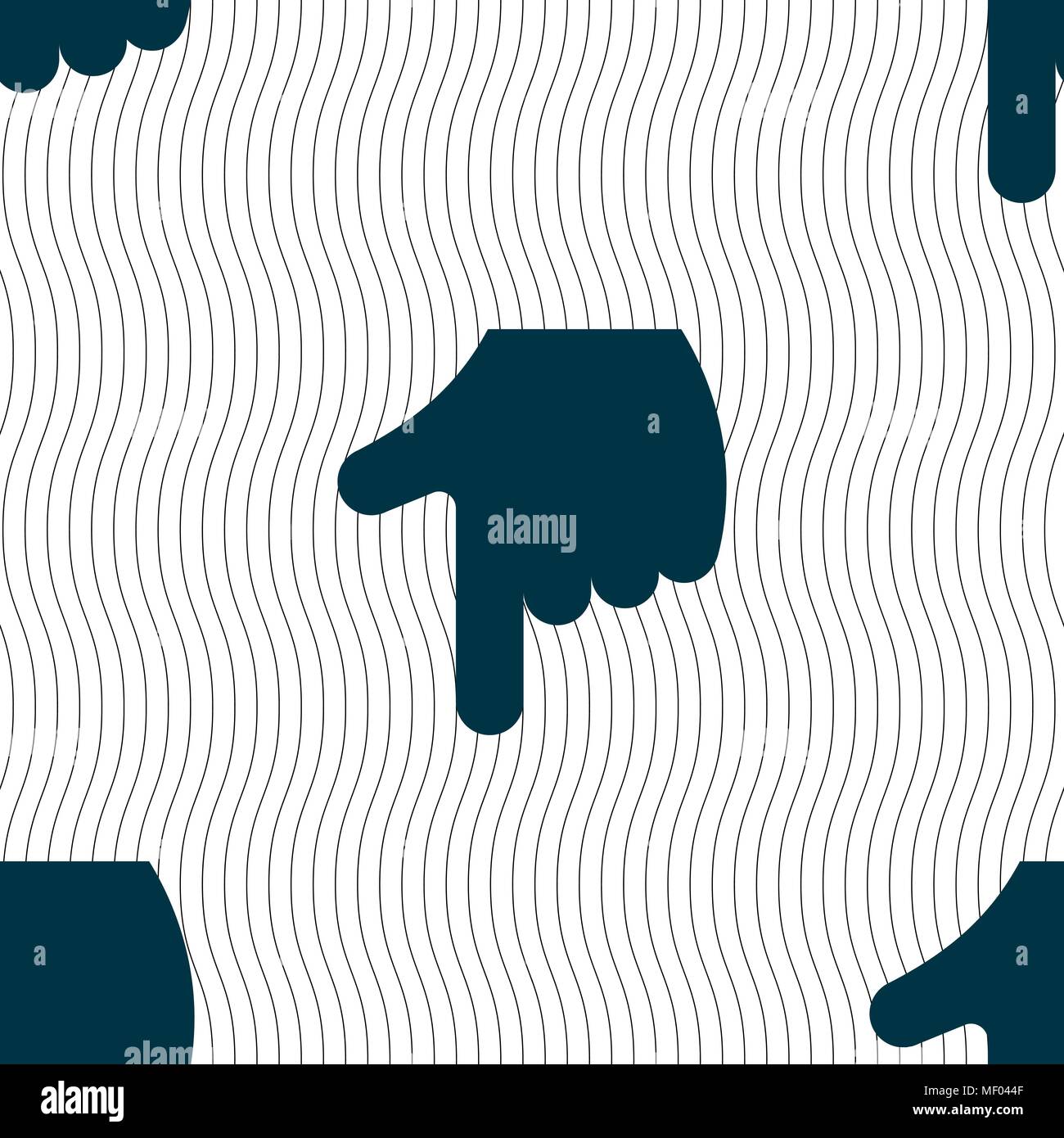 pointing hand icon sign. Seamless pattern with geometric texture ...