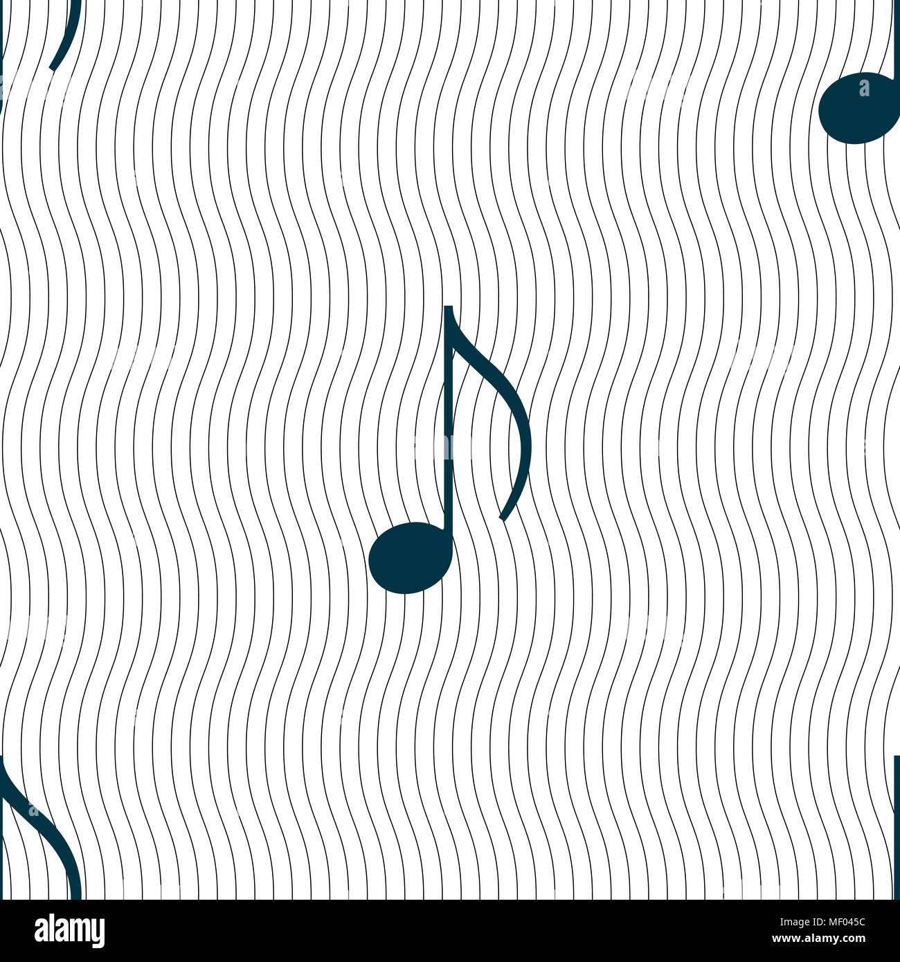 musical note, music, ringtone icon sign. Seamless pattern with ...