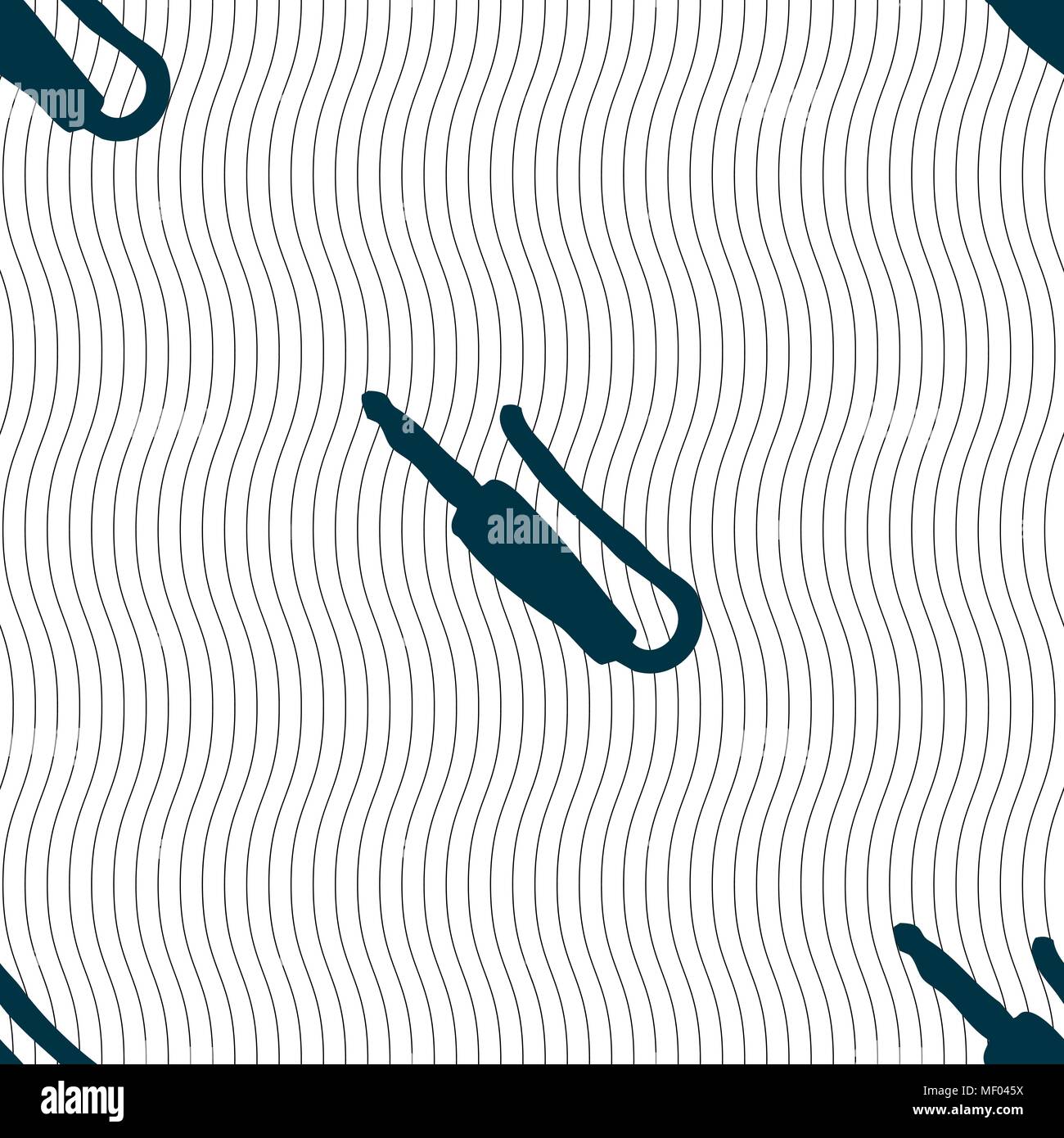 plug, mini jack icon sign. Seamless pattern with geometric texture ...