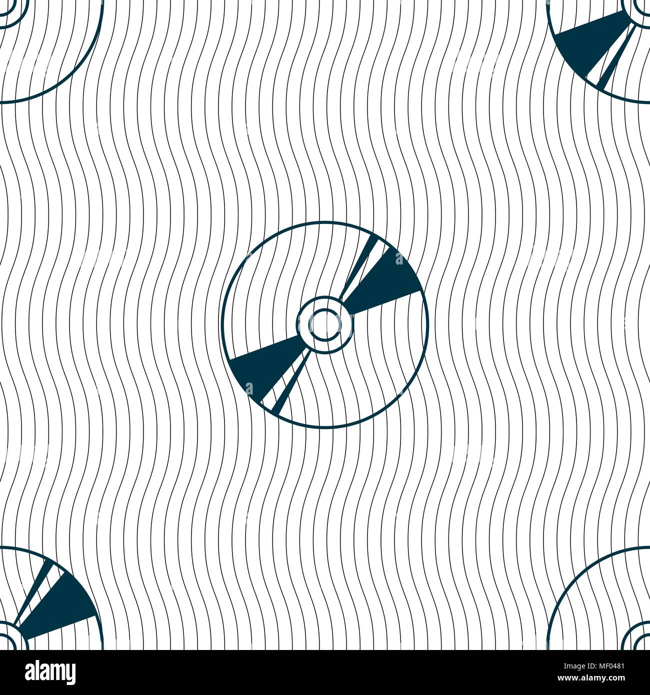 Cd, DVD, compact disk, blue ray icon sign. Seamless pattern with ...