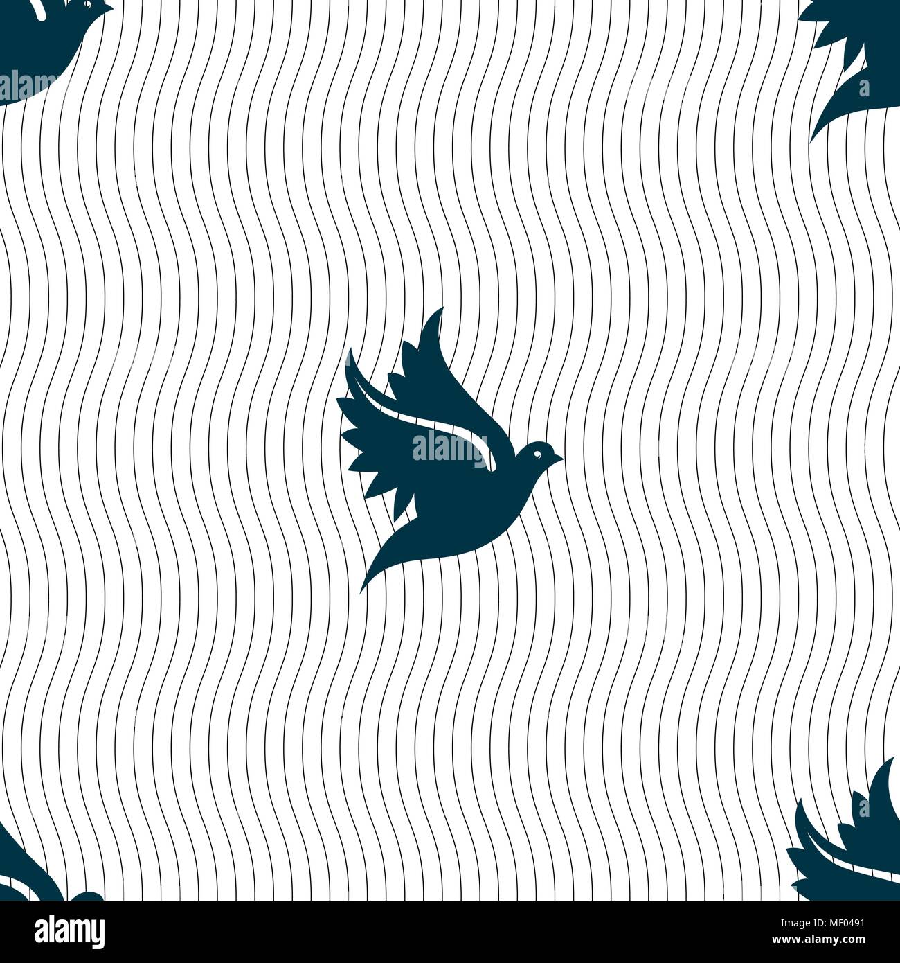 Dove icon sign. Seamless pattern with geometric texture. Vector ...