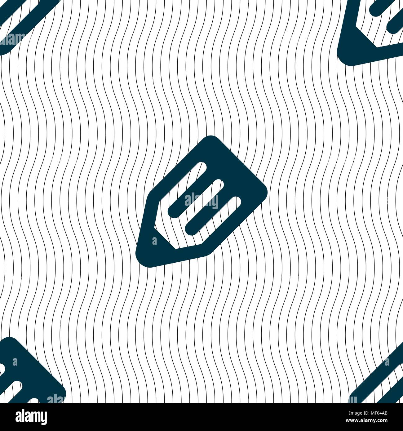 pencil icon sign. Seamless pattern with geometric texture. Vector ...