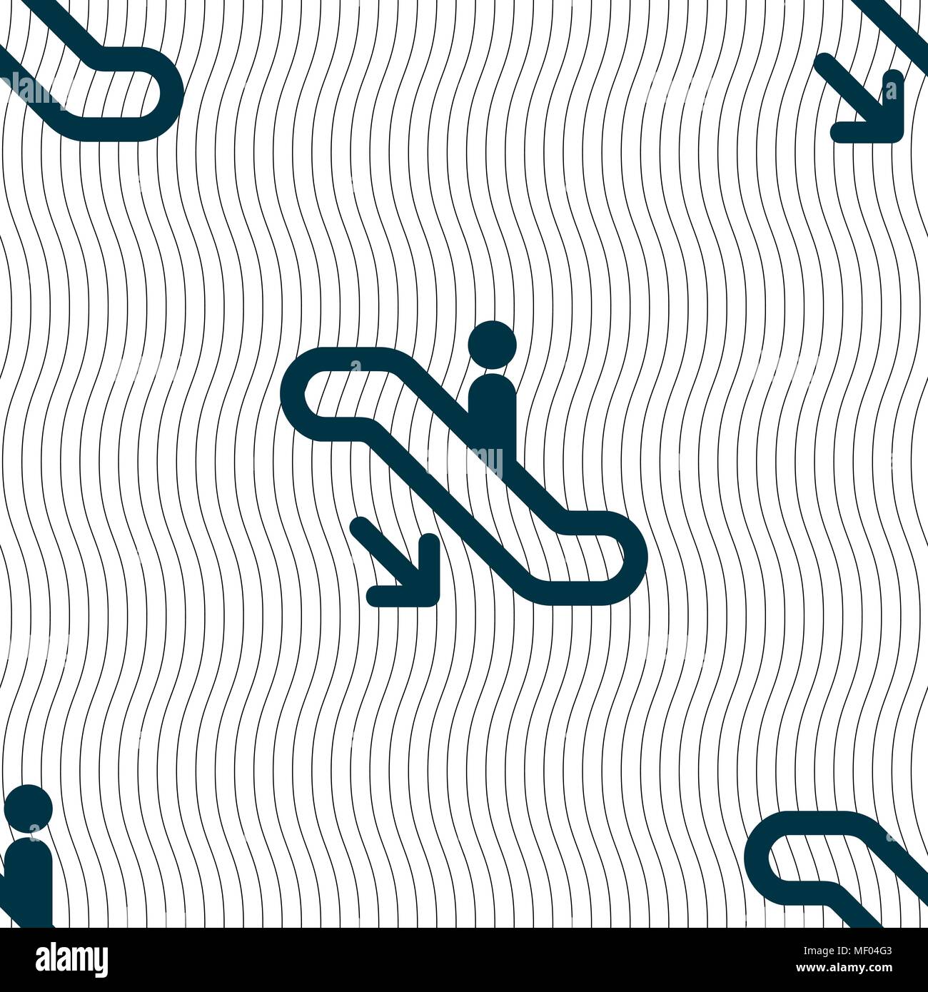 elevator, Escalator, Staircase icon sign. Seamless pattern with ...