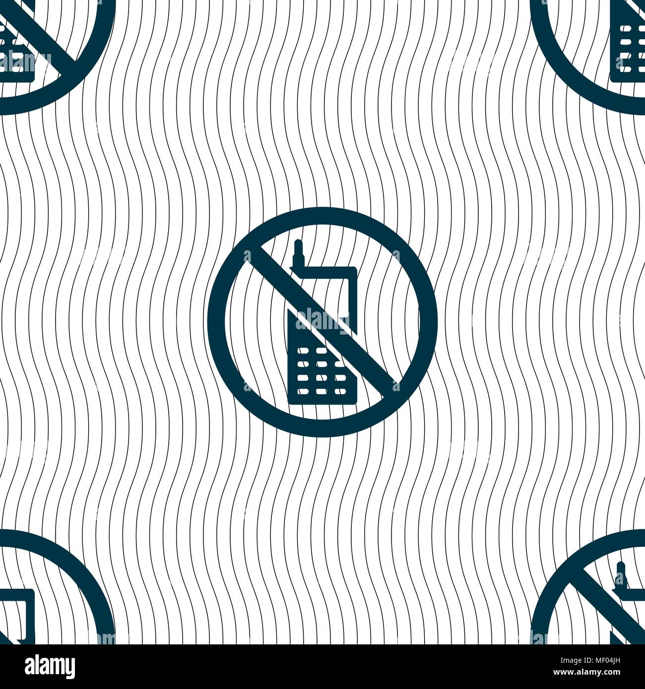 mobile phone is prohibited icon sign. Seamless pattern with geometric ...
