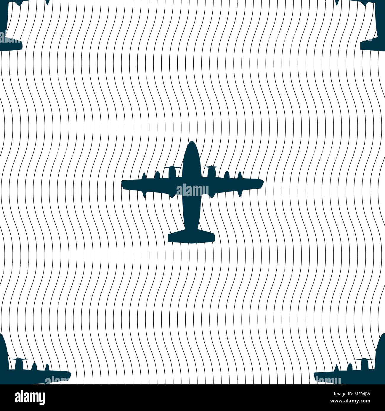 aircraft icon sign. Seamless pattern with geometric texture. Vector ...