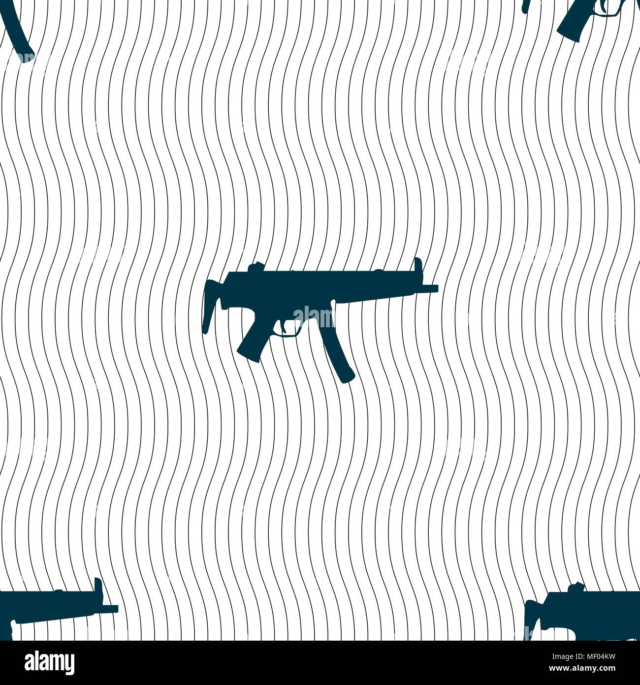 machine gun icon sign. Seamless pattern with geometric texture. Vector ...