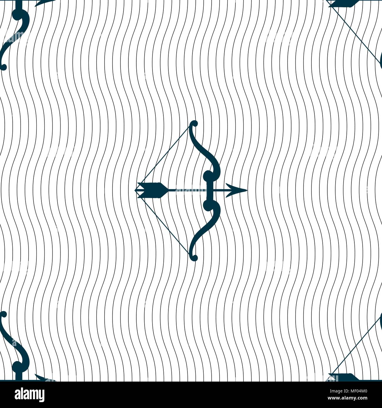 bow and arrow icon sign. Seamless pattern with geometric texture ...