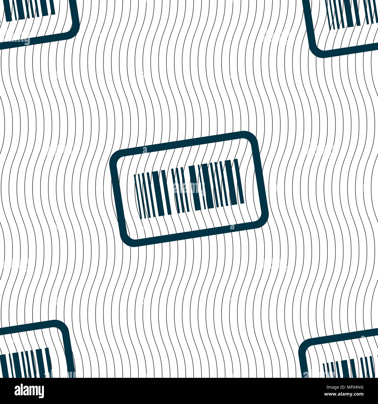 Barcode icon sign. Seamless pattern with geometric texture. Vector ...
