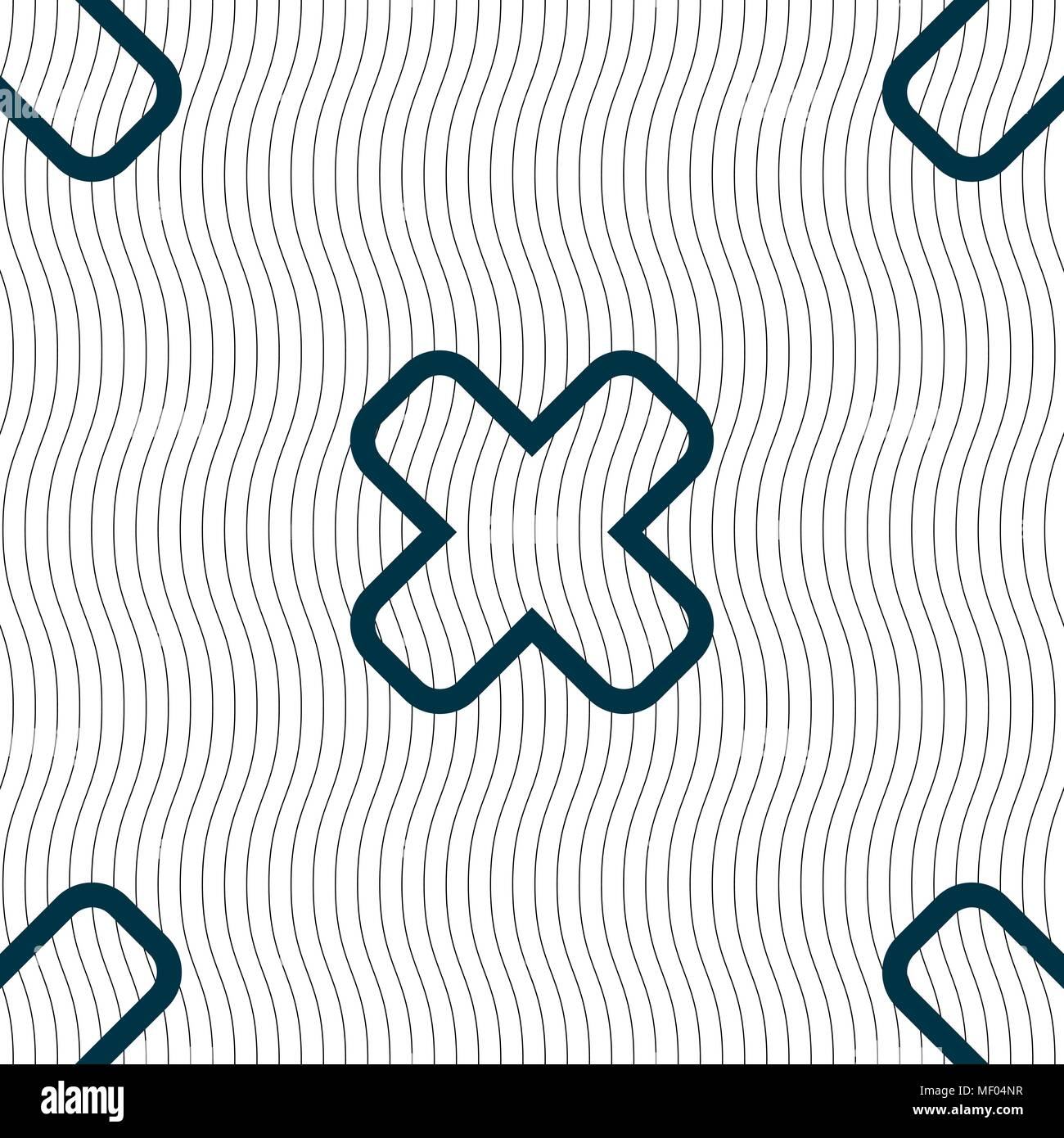 Cancel icon sign. Seamless pattern with geometric texture. Vector ...