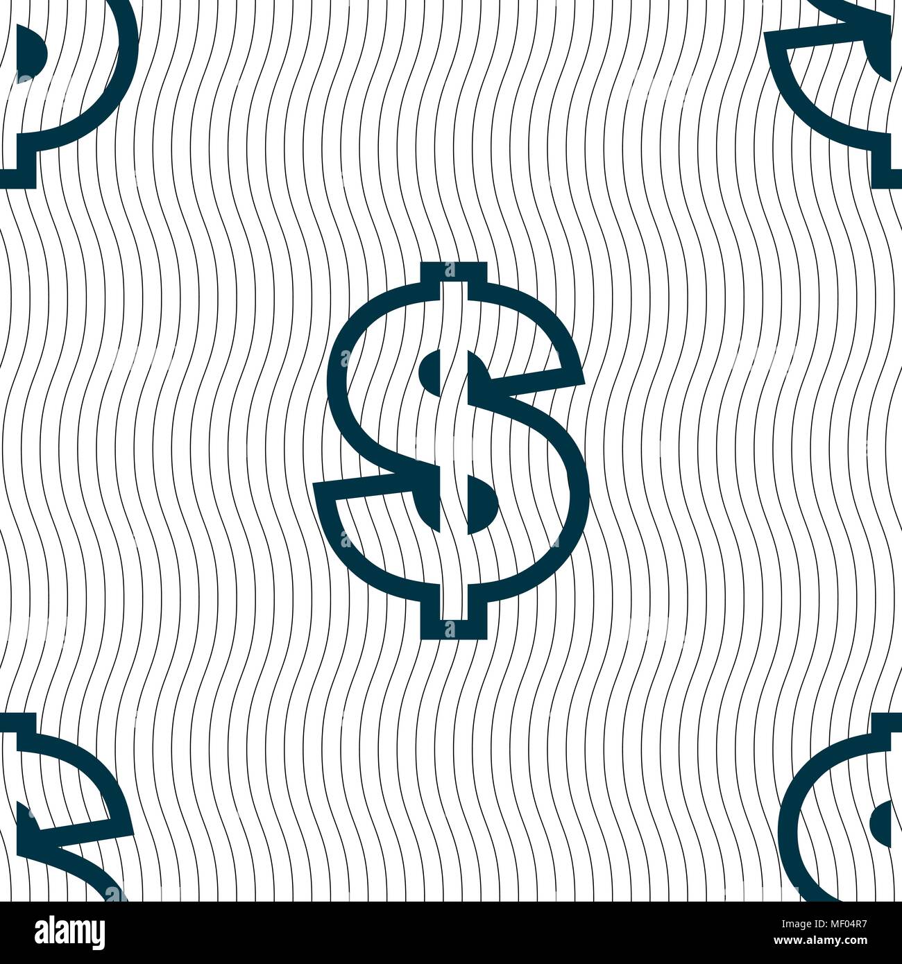 Dollar icon sign. Seamless pattern with geometric texture. Vector ...