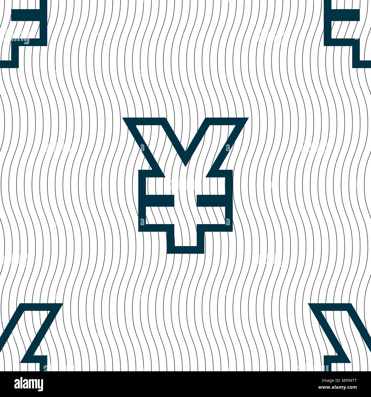 Yen JPY icon sign. Seamless pattern with geometric texture. Vector ...