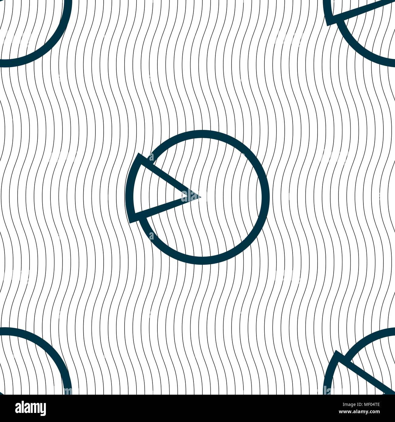 Pie chart graph icon sign. Seamless pattern with geometric texture ...