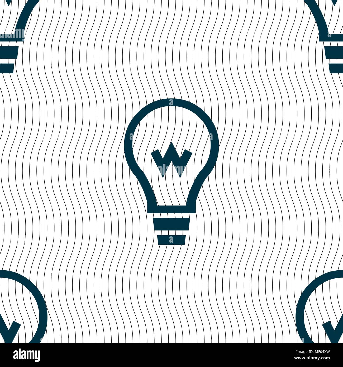 Light bulb icon sign. Seamless pattern with geometric texture. Vector ...