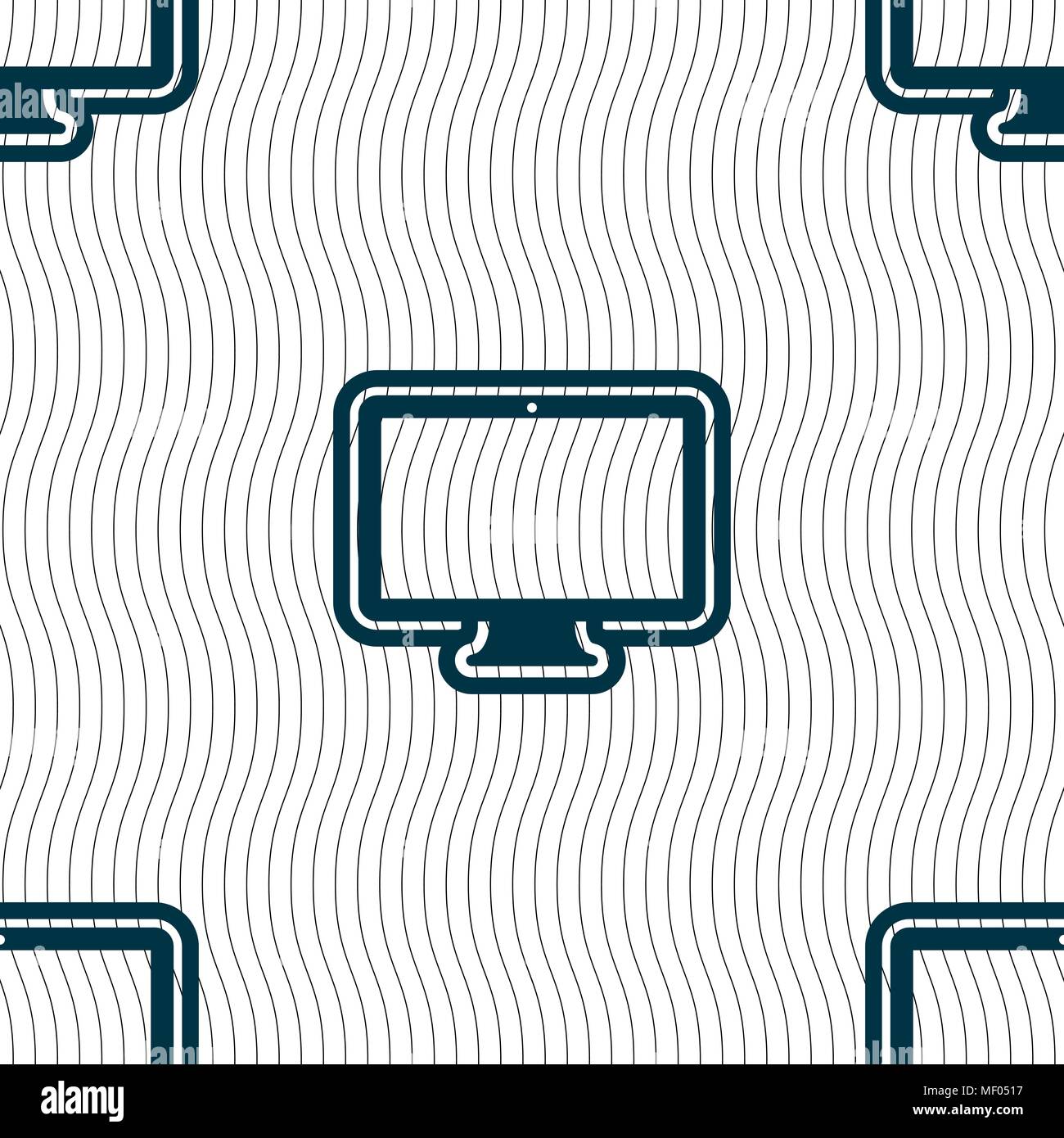 monitor icon sign. Seamless pattern with geometric texture. Vector ...