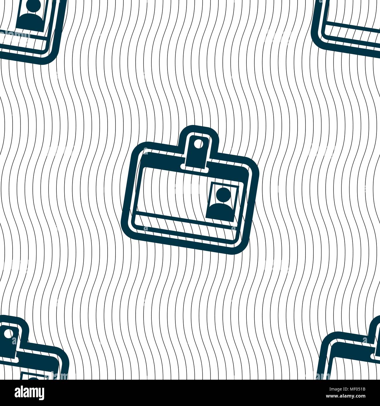 Id card icon sign. Seamless pattern with geometric texture. Vector ...