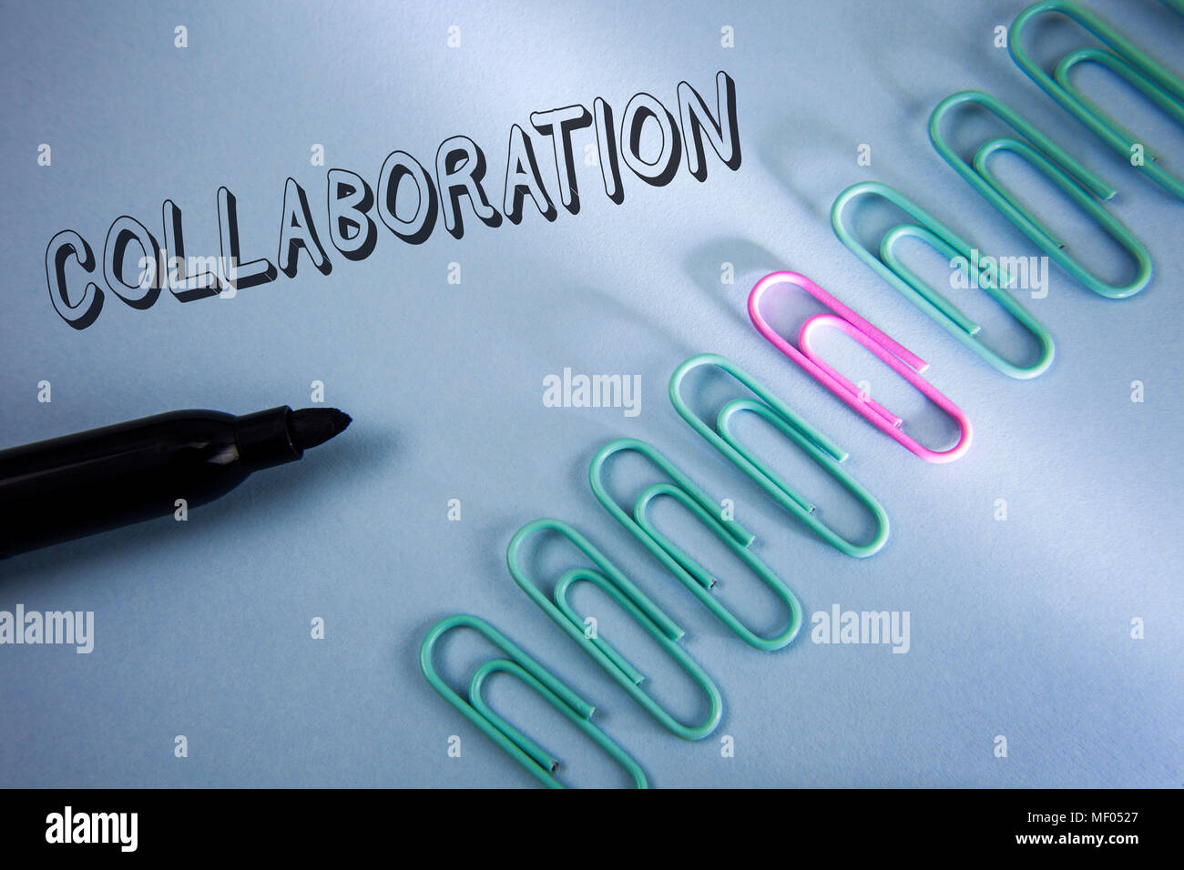 Handwriting text Collaboration. Concept meaning Global industries ...