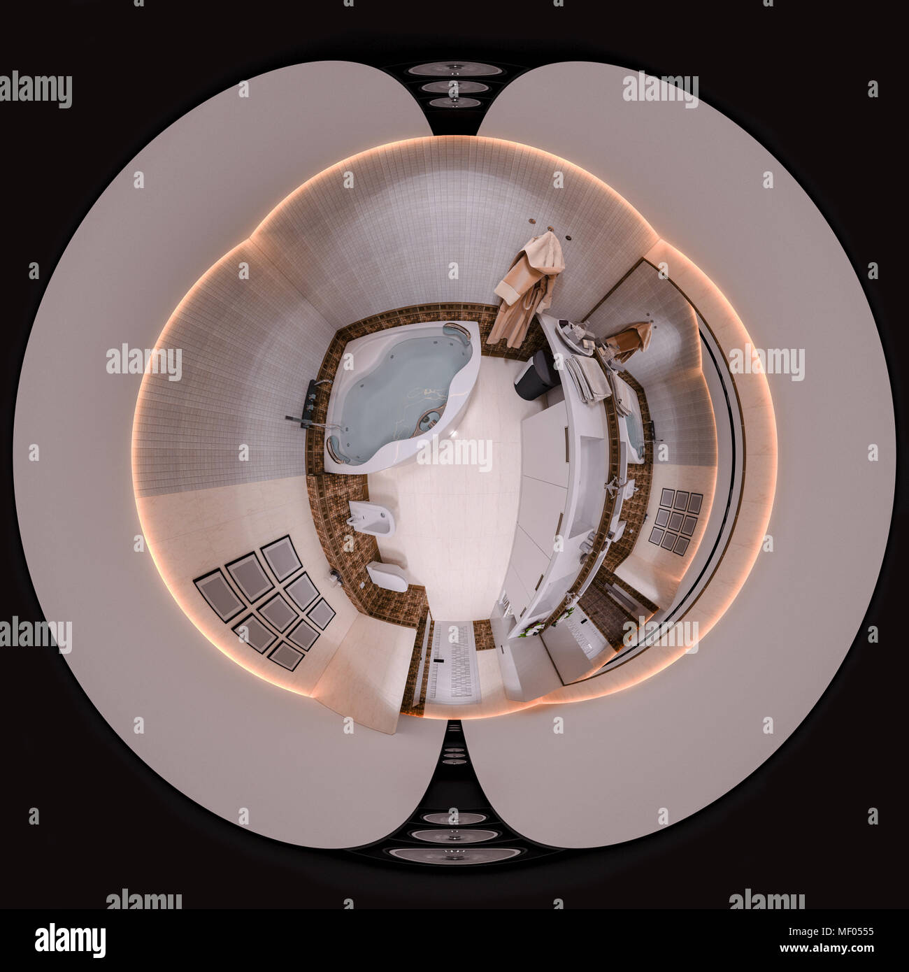 3d interior rendering bathroom 360° hi-res stock photography and images ...