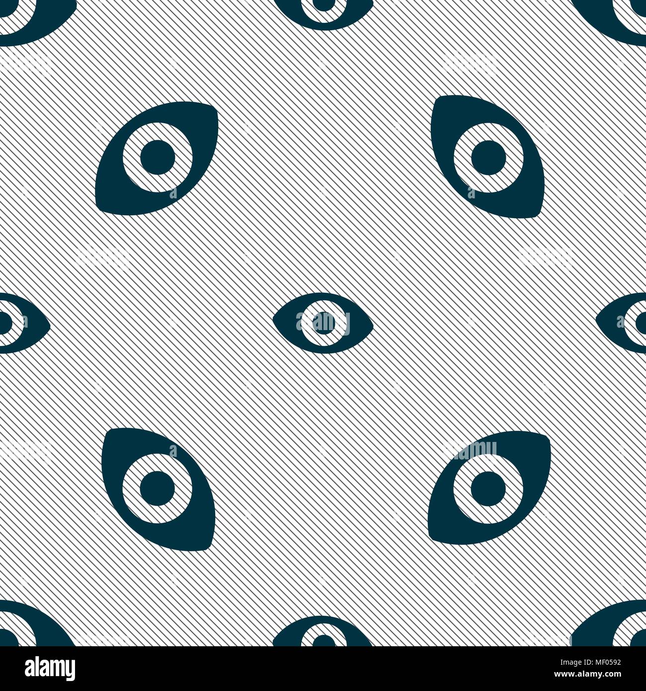sixth sense, the eye icon sign. Seamless pattern with geometric texture ...