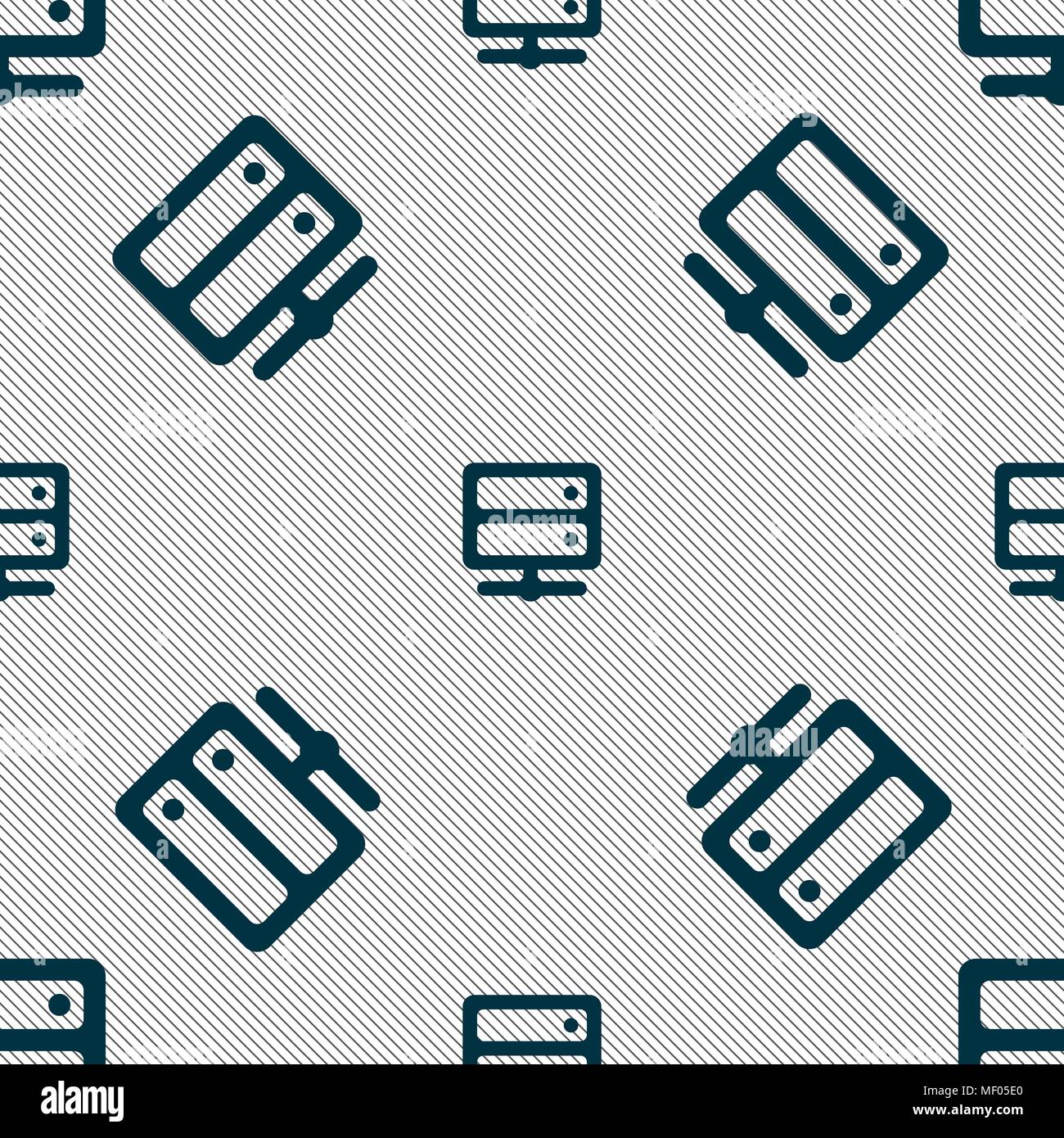 Server icon sign. Seamless pattern with geometric texture. Vector ...