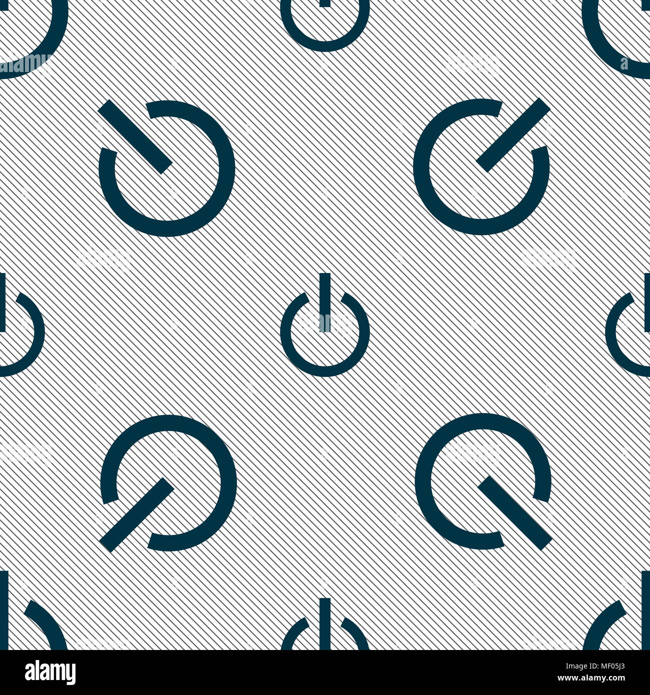 Power icon sign. Seamless pattern with geometric texture. Vector ...