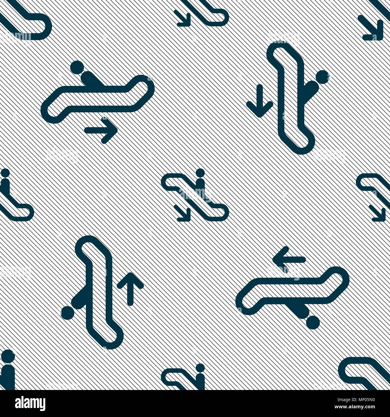 elevator, Escalator, Staircase icon sign. Seamless pattern with ...
