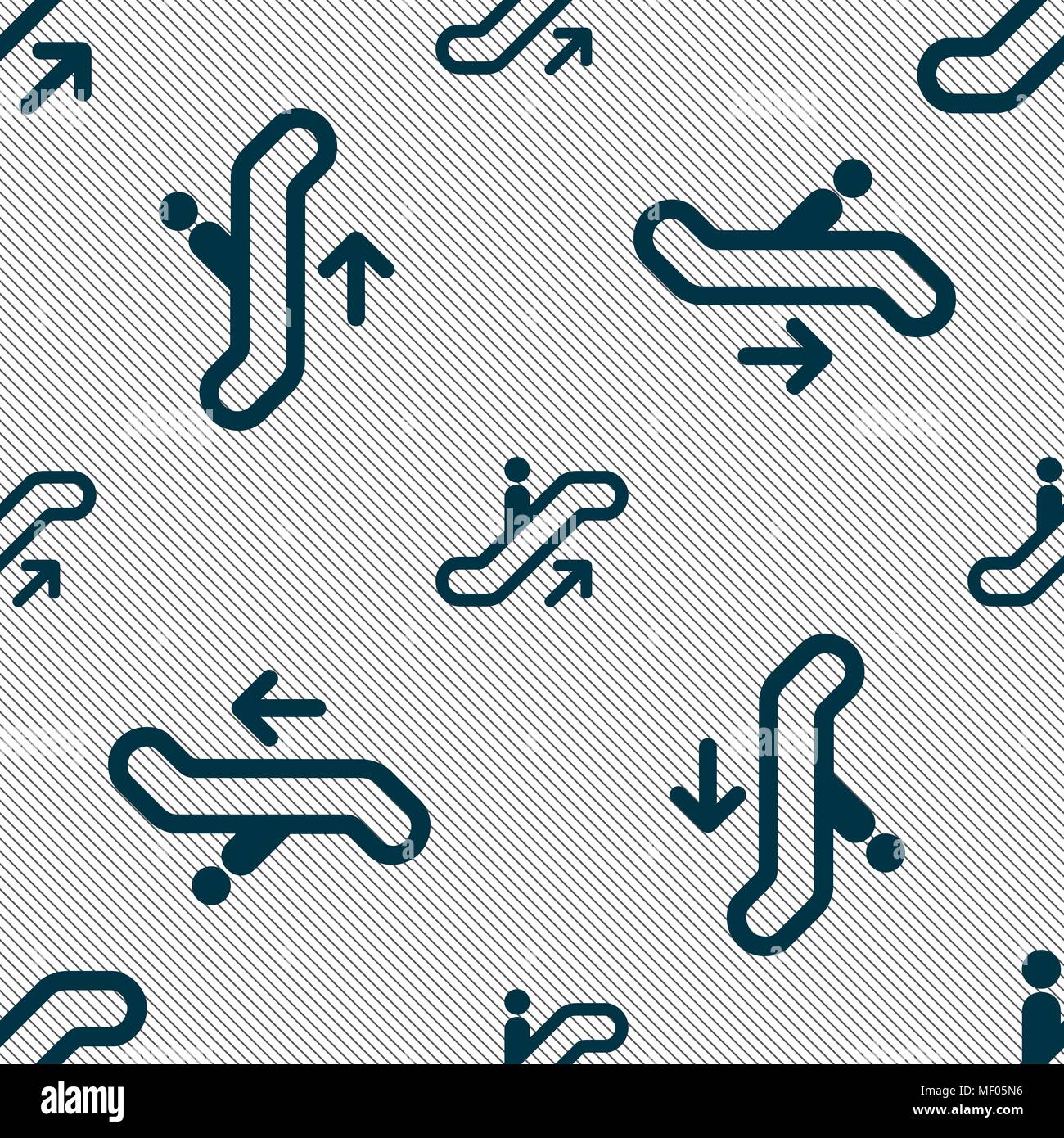 elevator, Escalator, Staircase icon sign. Seamless pattern with ...