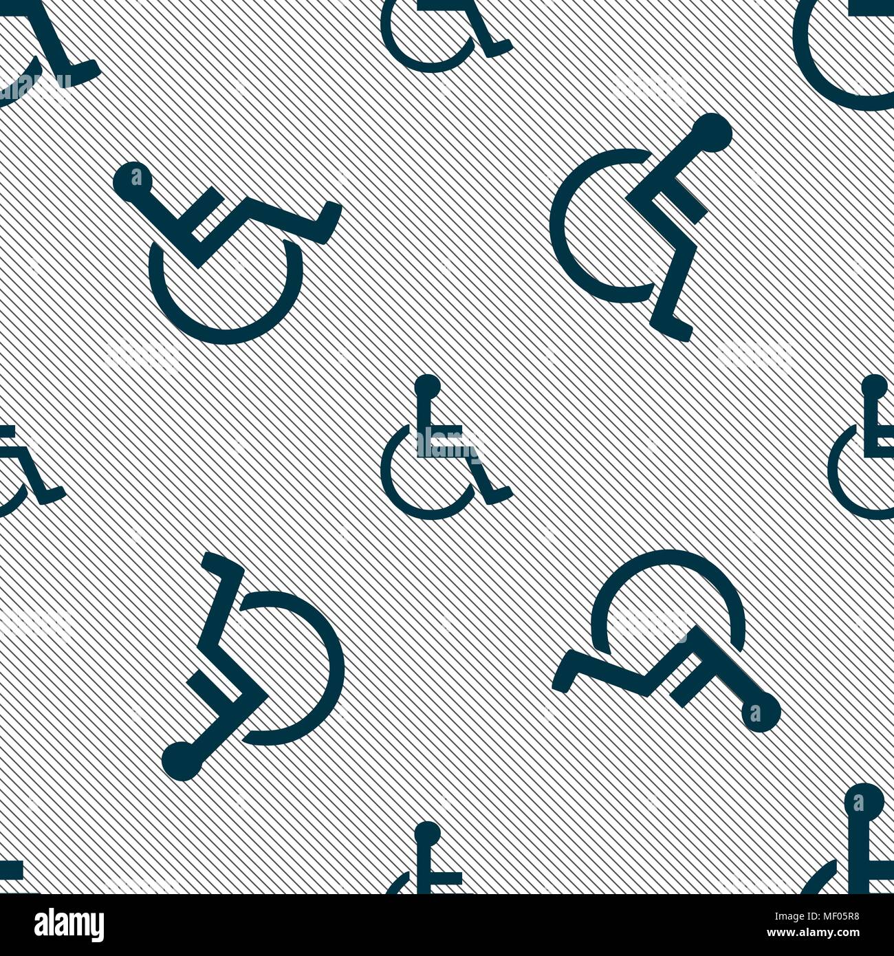 disabled icon sign. Seamless pattern with geometric texture. Vector ...