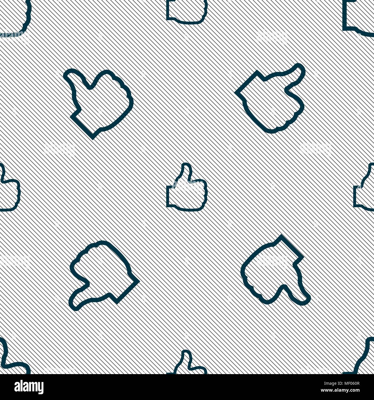 Like icon sign. Seamless pattern with geometric texture. Vector ...