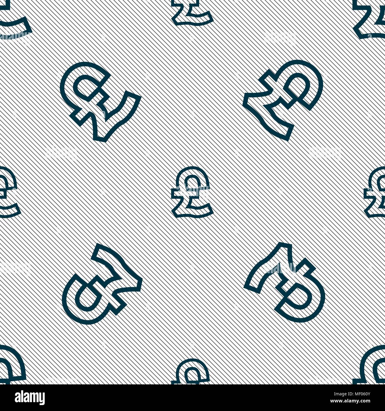 Pound Sterling icon sign. Seamless pattern with geometric texture ...