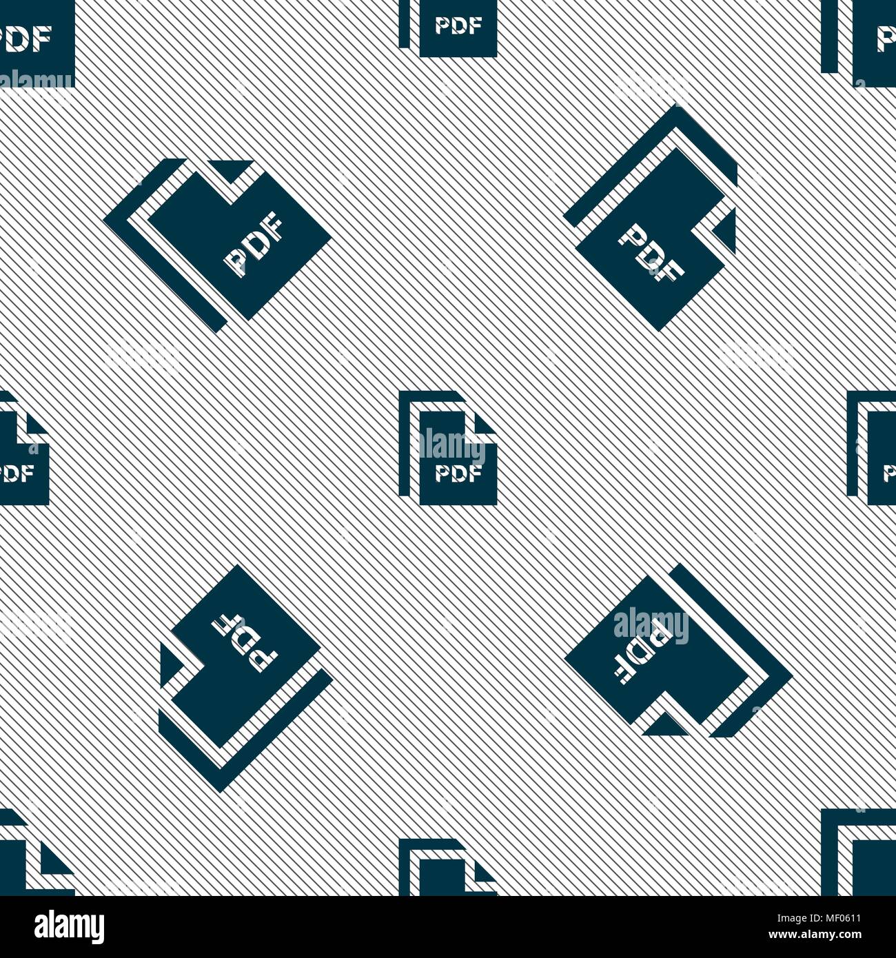 file PDF icon sign. Seamless pattern with geometric texture. Vector ...