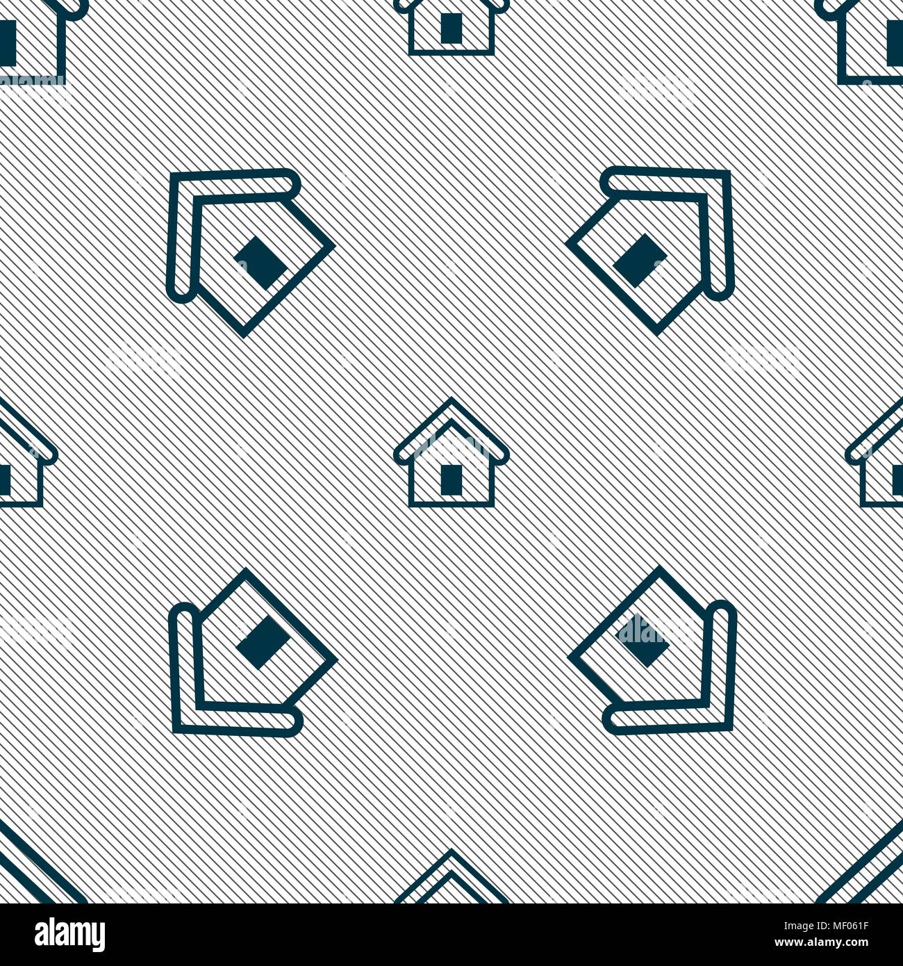 House icon sign. Seamless pattern with geometric texture. Vector ...