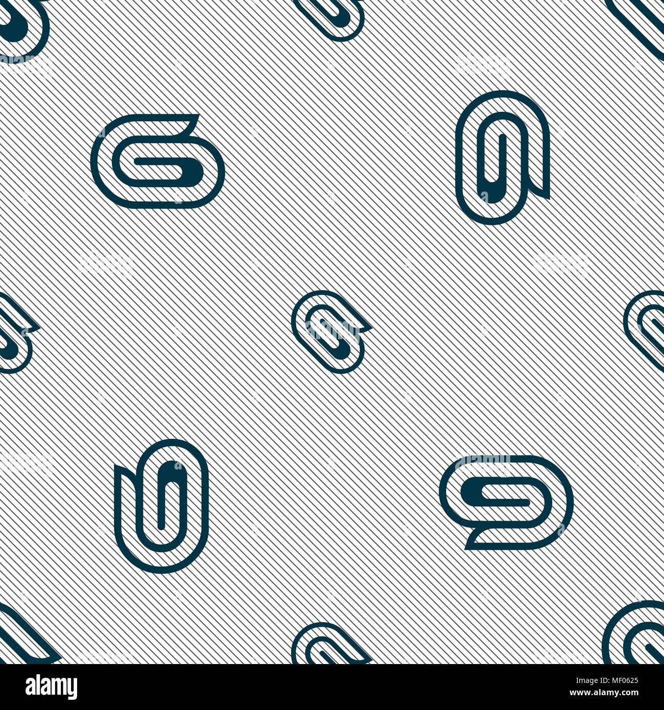 paper clip icon sign. Seamless pattern with geometric texture. Vector illustration Stock Vector ...