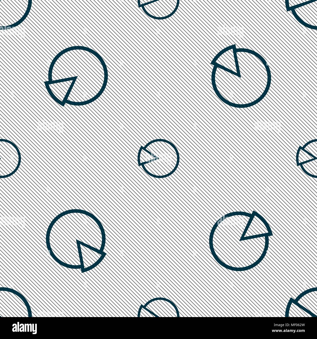 Pie chart graph icon sign. Seamless pattern with geometric texture ...