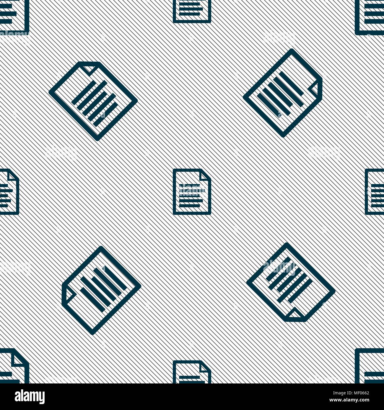 Text file icon sign. Seamless pattern with geometric texture. Vector ...