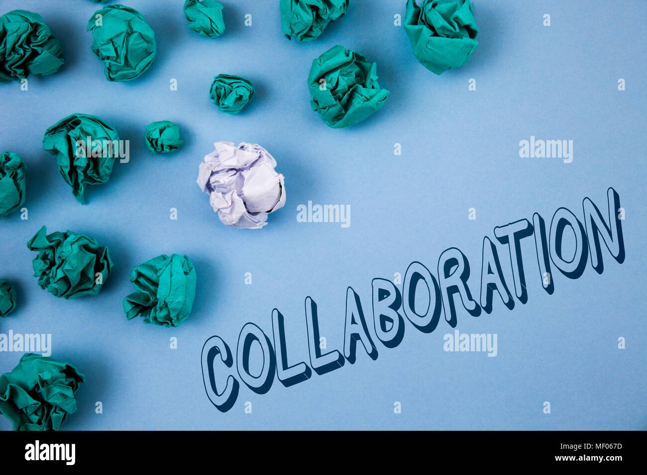 Handwriting text writing Collaboration. Concept meaning Global ...