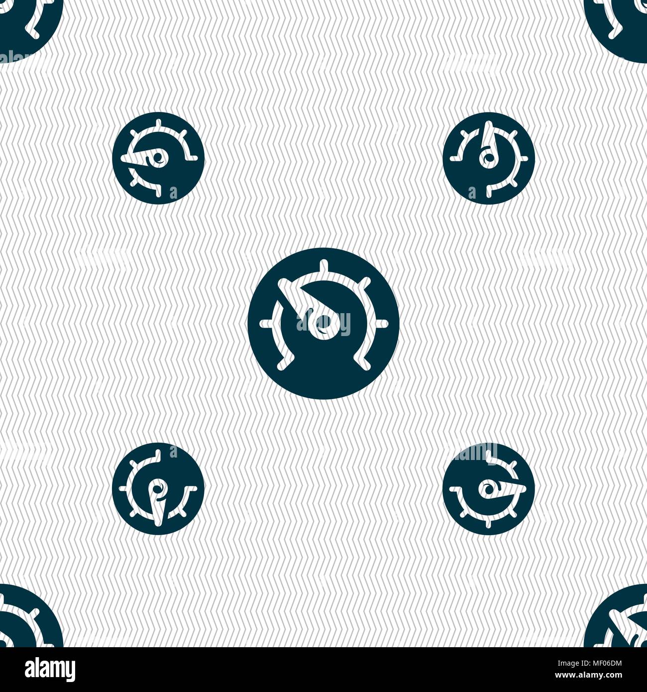 speed, speedometer icon sign. Seamless pattern with geometric texture. Vector illustration Stock ...