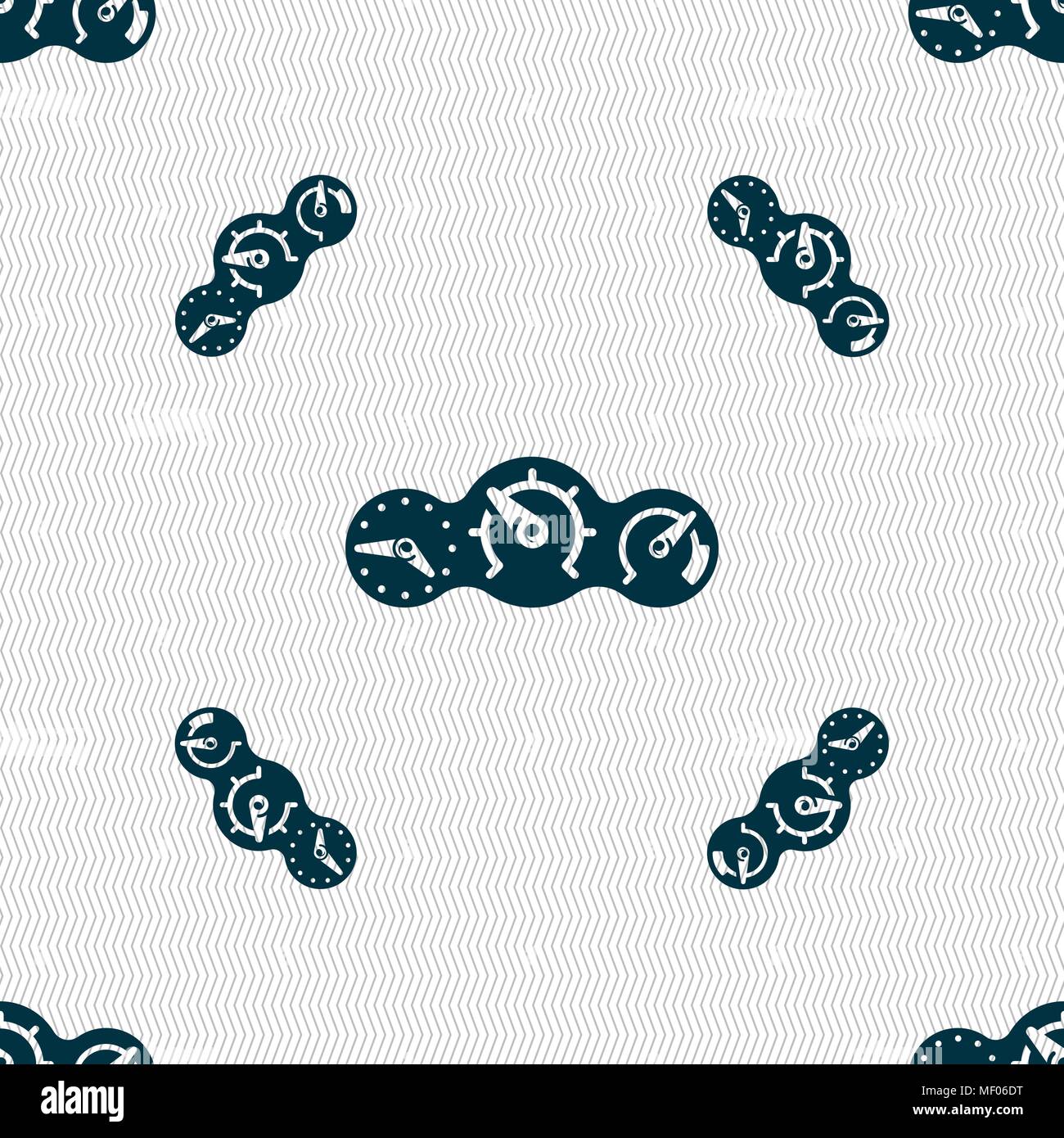 speed, speedometer icon sign. Seamless pattern with geometric texture ...