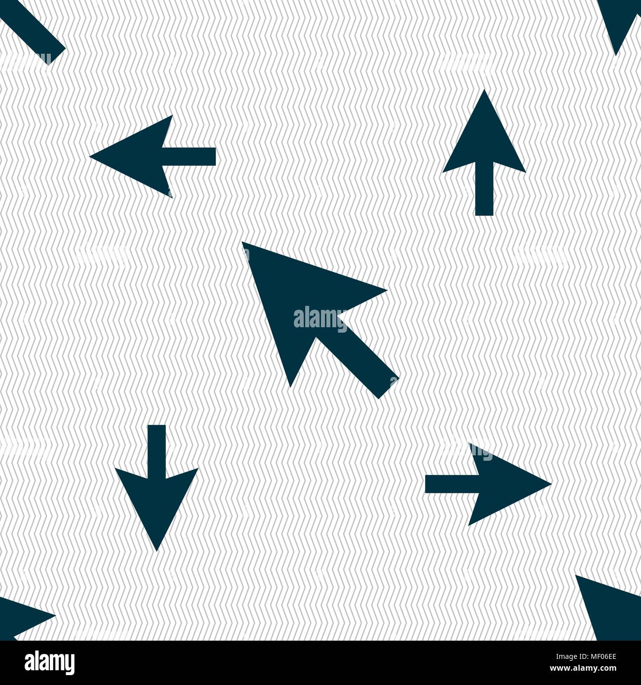 arrow cursor, computer mouse icon sign. Seamless pattern with geometric texture. Vector ...