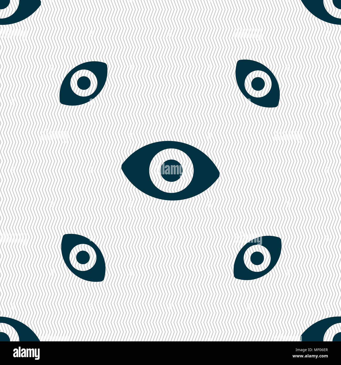 sixth sense, the eye icon sign. Seamless pattern with geometric texture ...