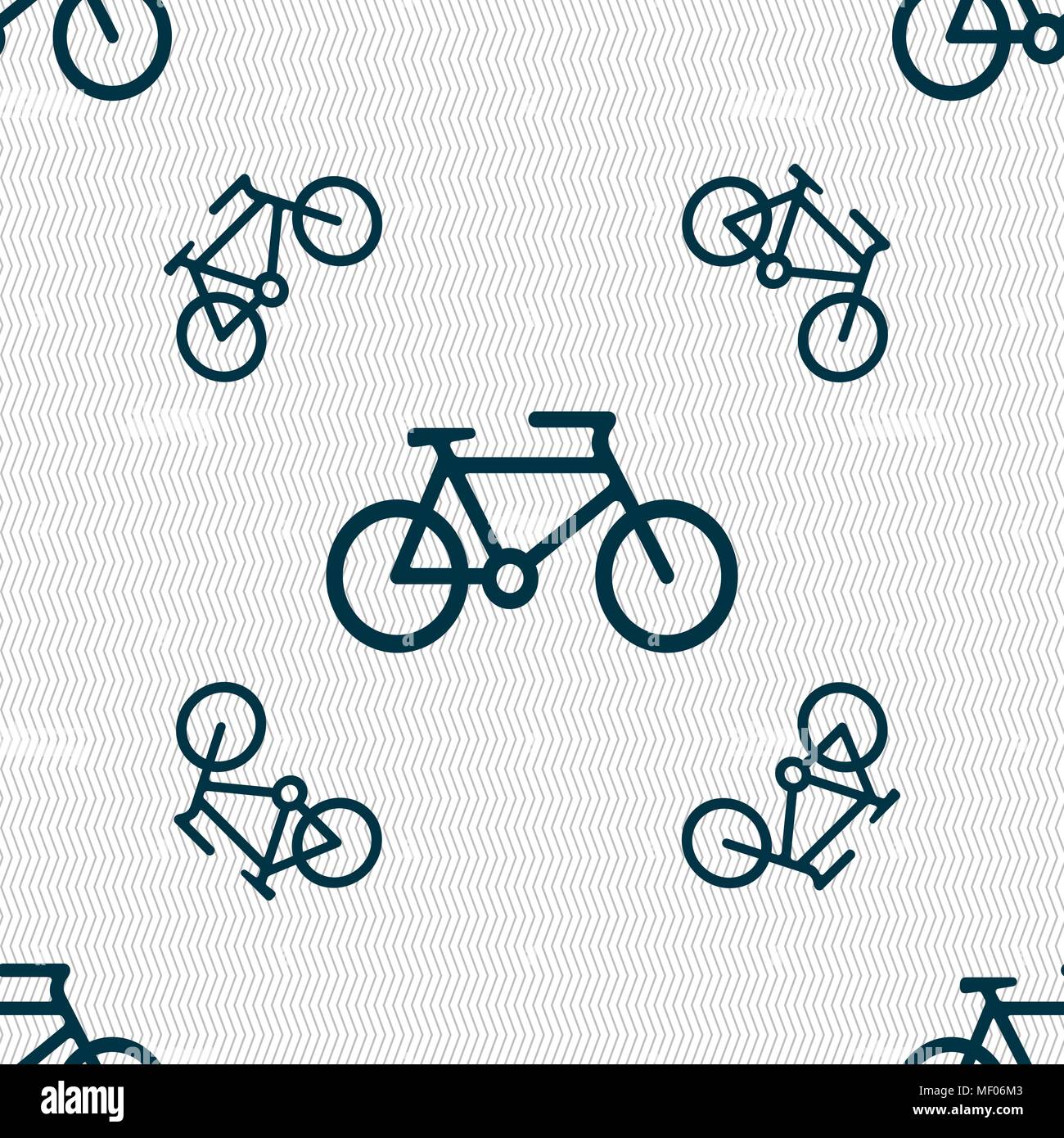 bike icon sign. Seamless pattern with geometric texture. Vector ...