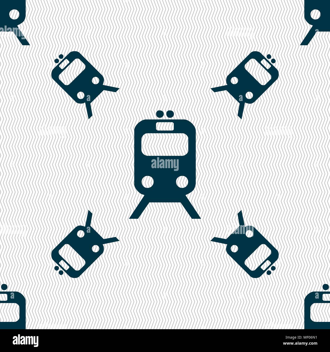 train icon sign. Seamless pattern with geometric texture. Vector ...