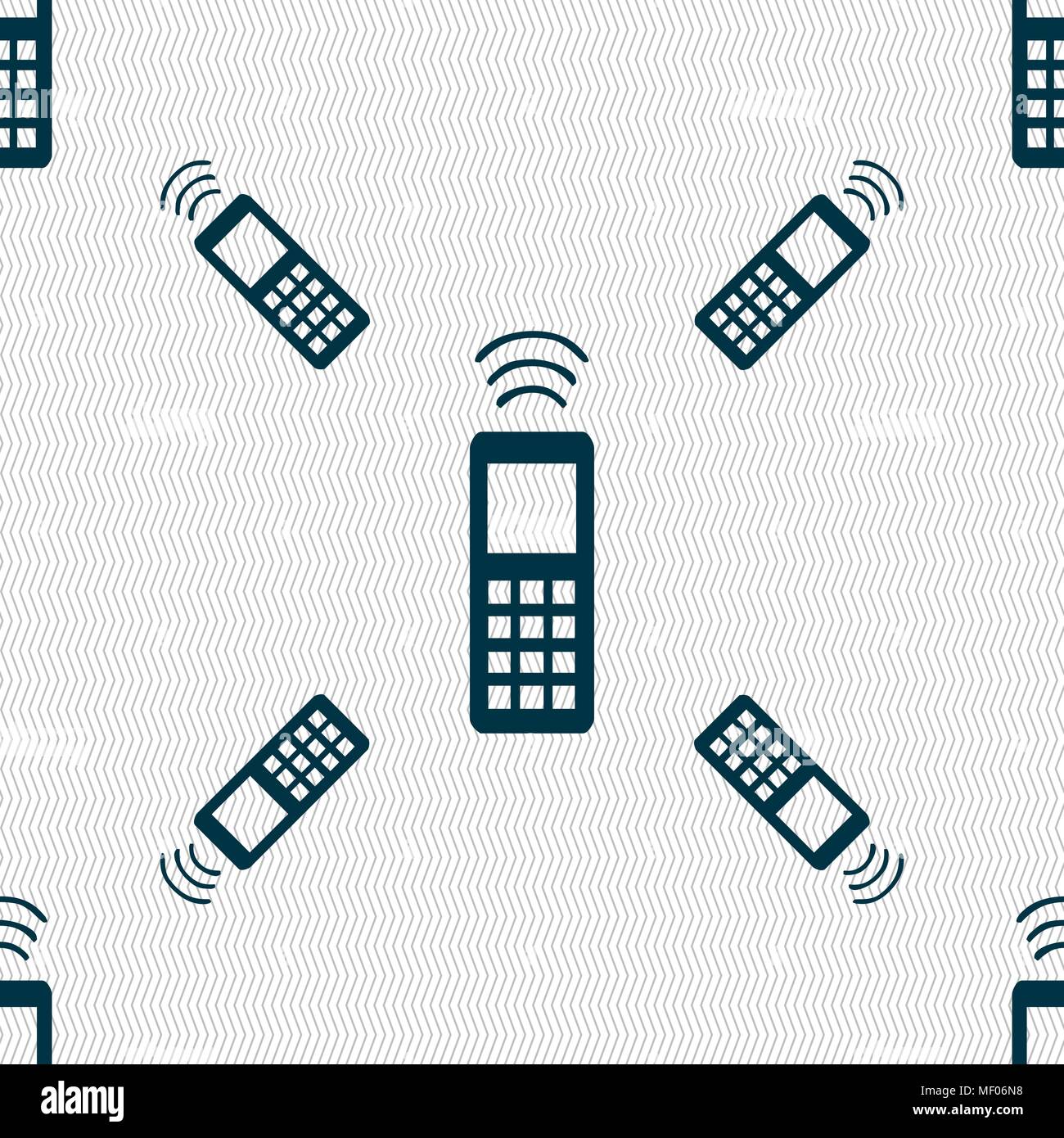 the remote control icon sign. Seamless pattern with geometric texture ...