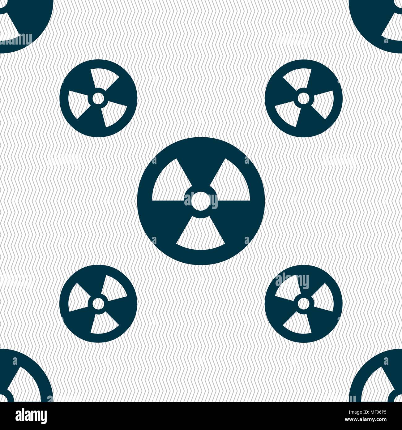 radiation icon sign. Seamless pattern with geometric texture. Vector ...