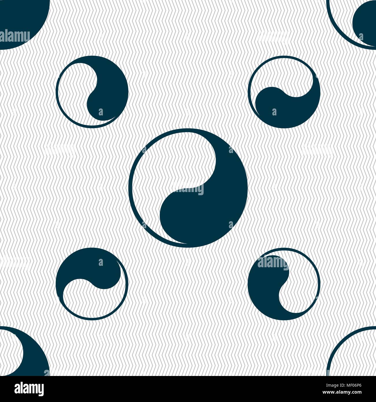 Yin Yang icon sign. Seamless pattern with geometric texture. Vector ...
