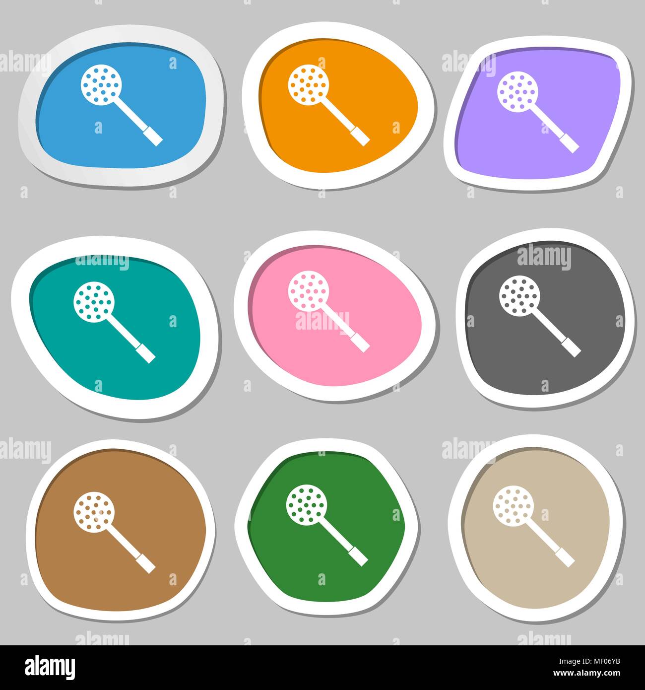 Kitchen appliances icon sign. Multicolored paper stickers. Vector ...