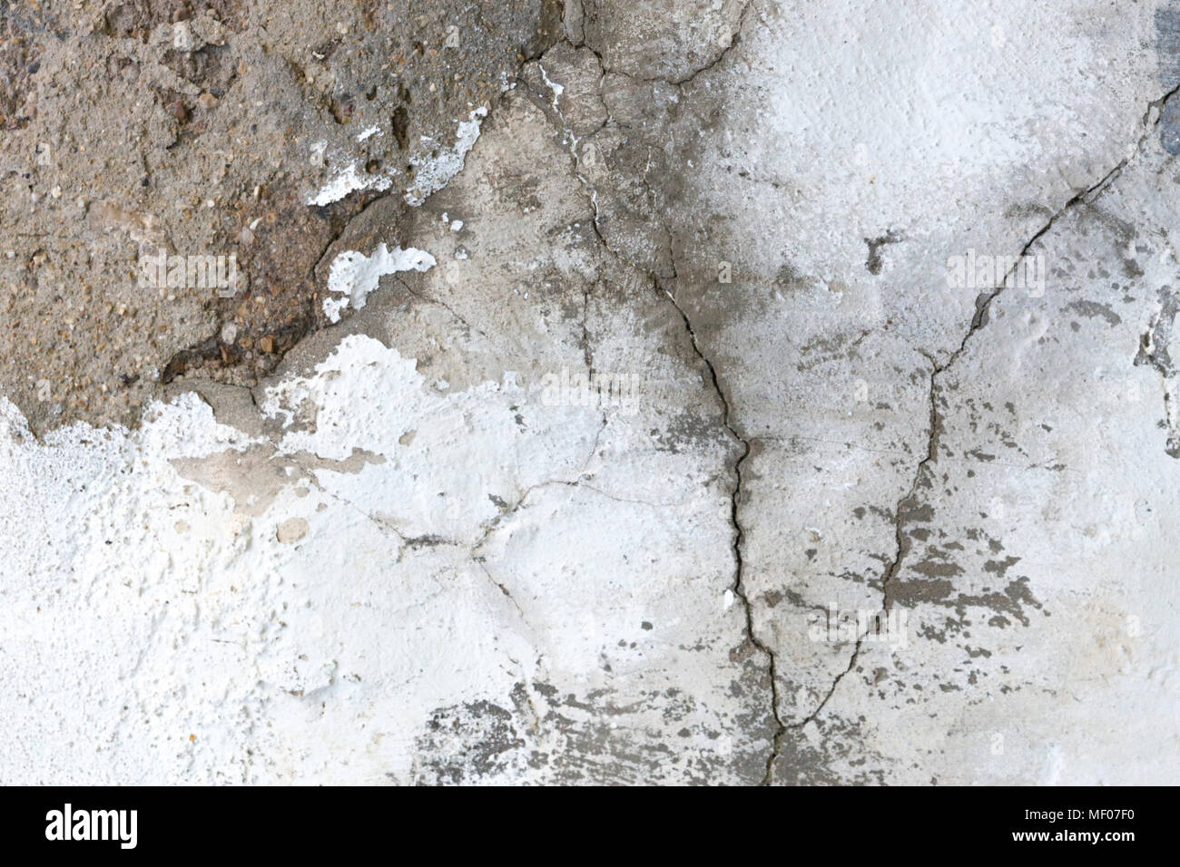 Old white grunge plaster wall with cracked structure background texture ...