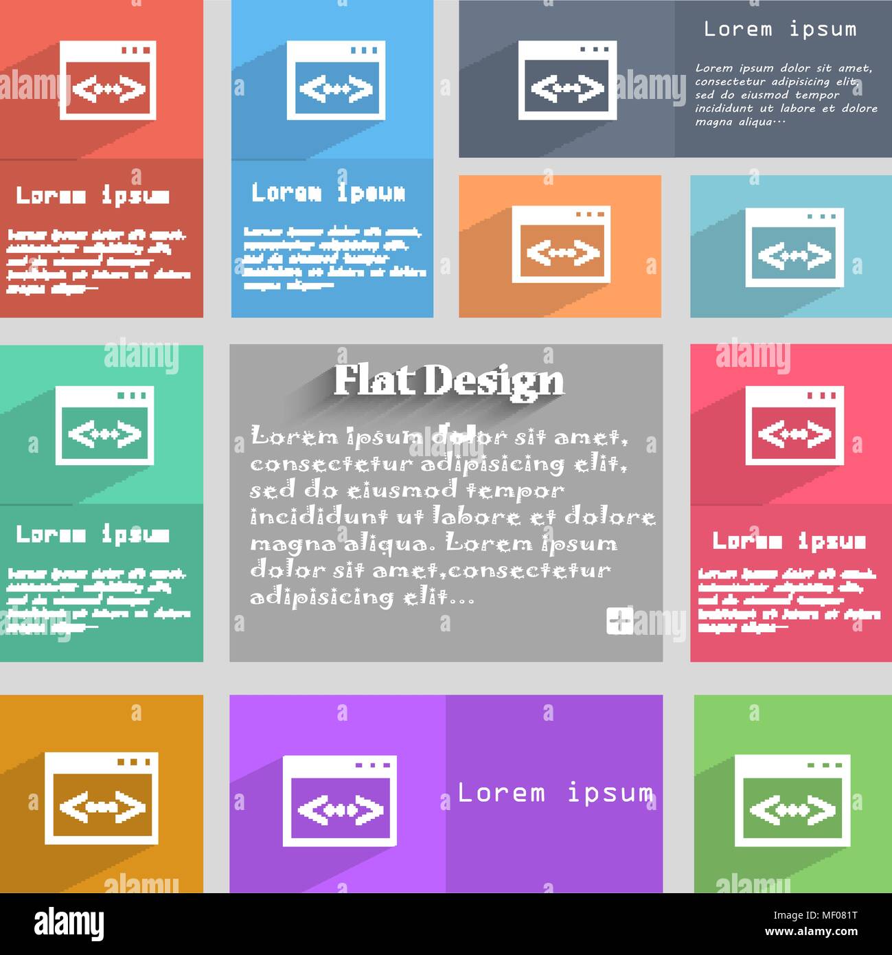 Code sign icon. Programmer symbol. Set of colored buttons. Vector illustration Stock Vector ...