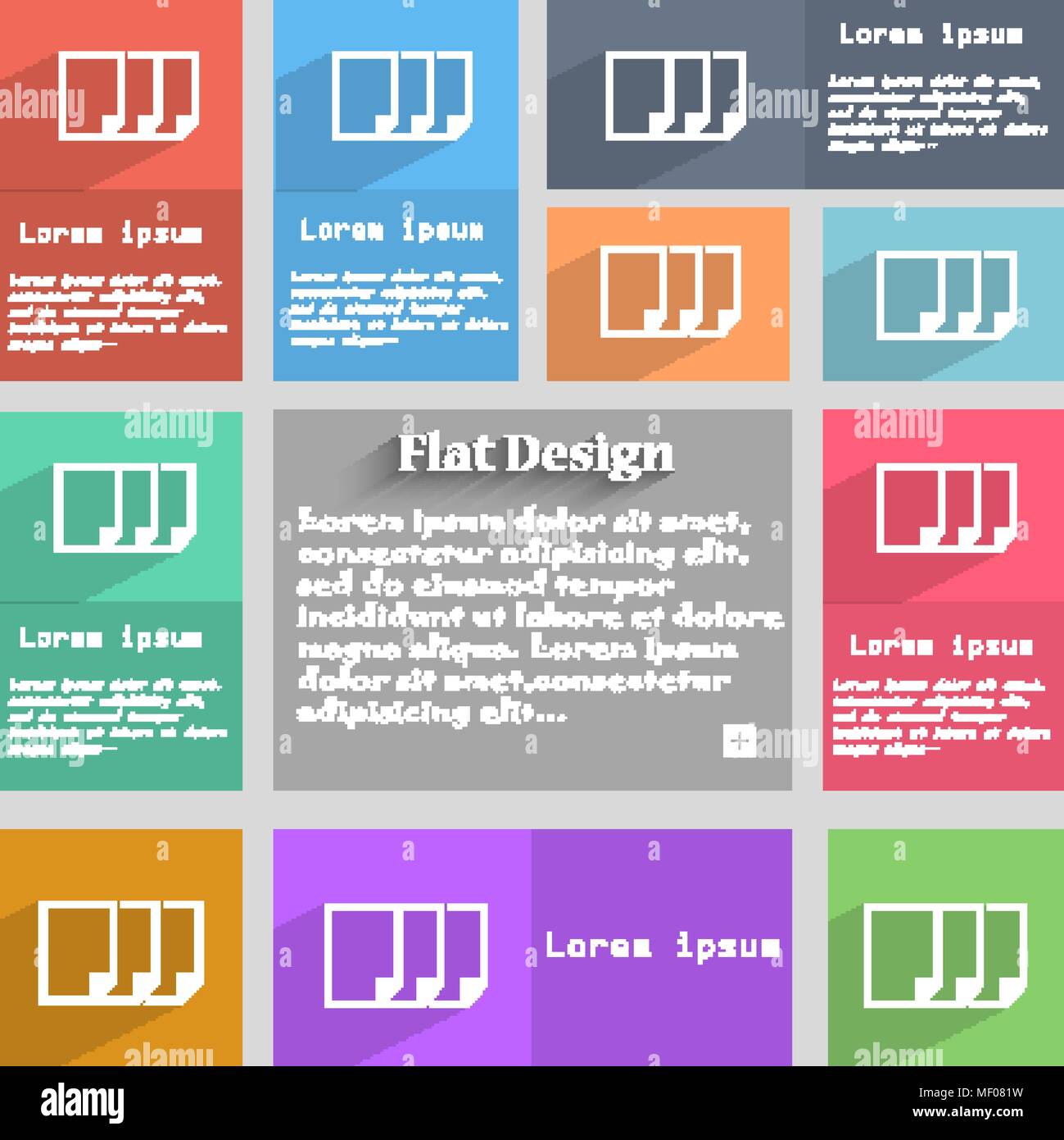 Copy File Sign Icon Duplicate Document Symbol Set Of Colored Buttons Vector Illustration